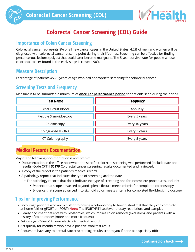 Quality Metric Guides - Arkansas Health Network